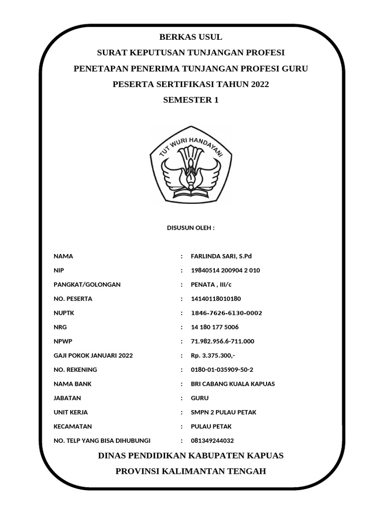 Cover Berkas TPG Sari 2022 | PDF