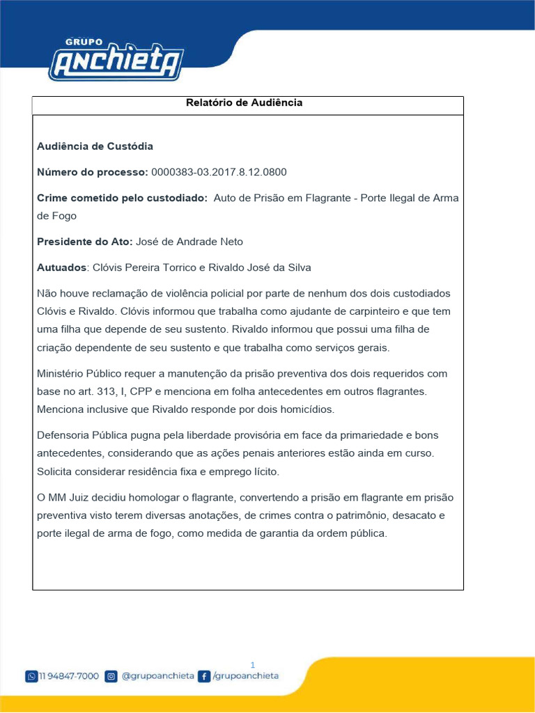 Relatório 0000383-03.2017.8.12.0800 | PDF