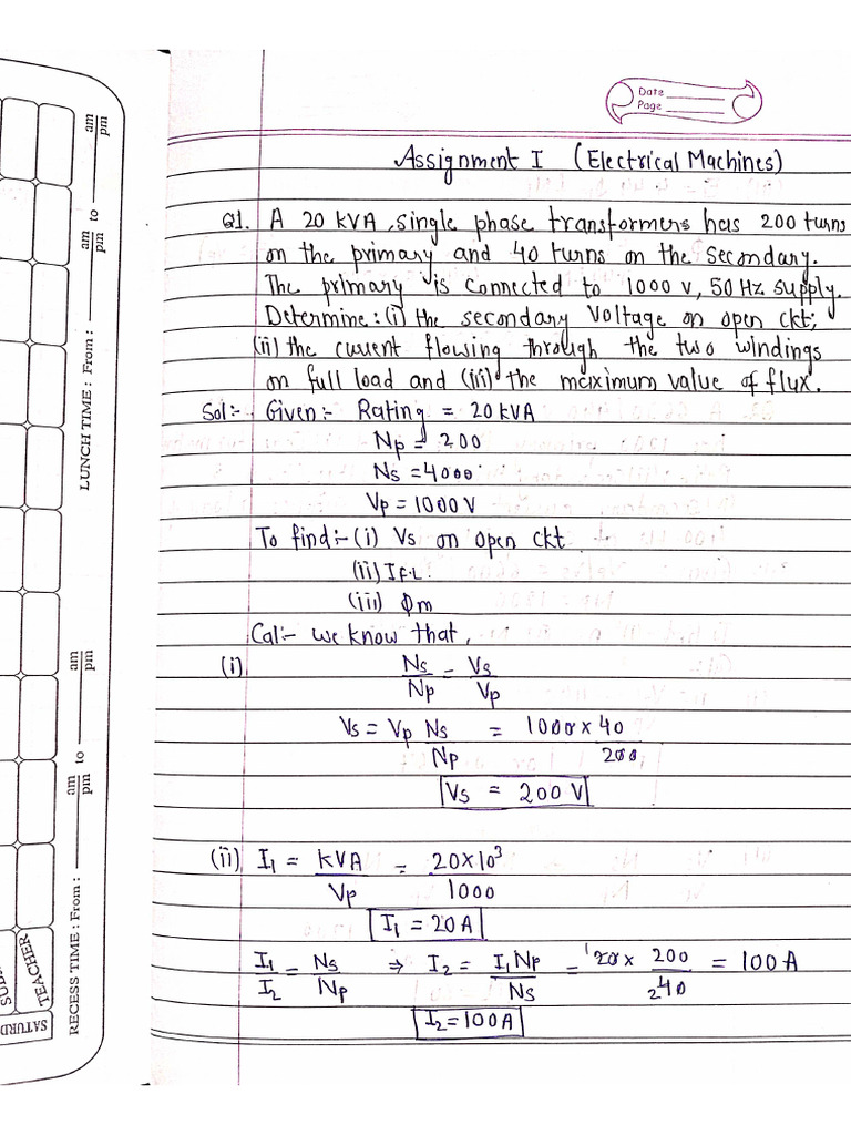 Imp Question of Electric Machine | PDF