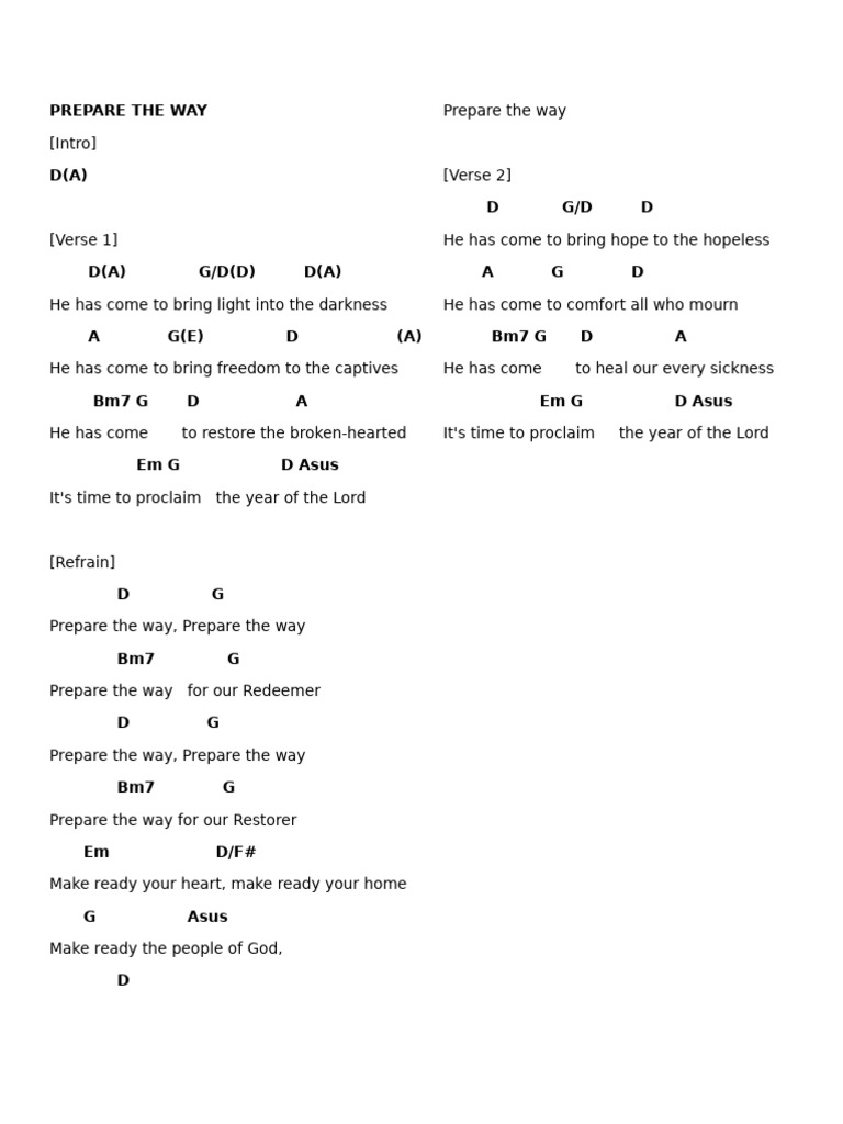 PREPARE THE WAY | PDF