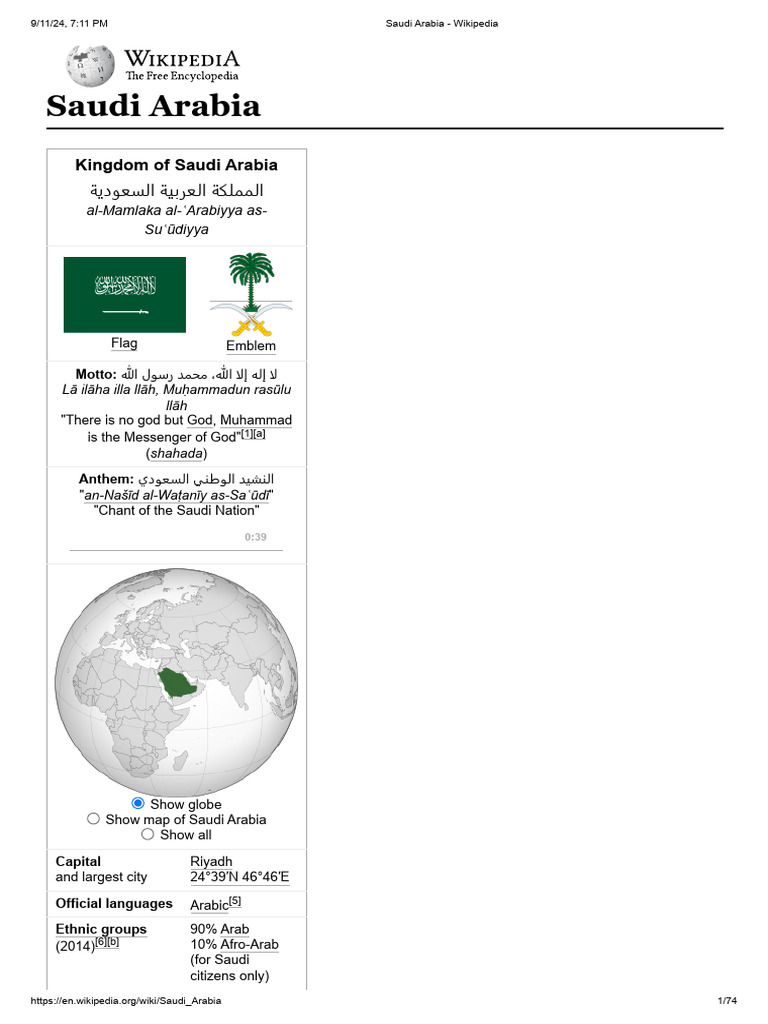 Saudi Arabia - Wikipedia | PDF