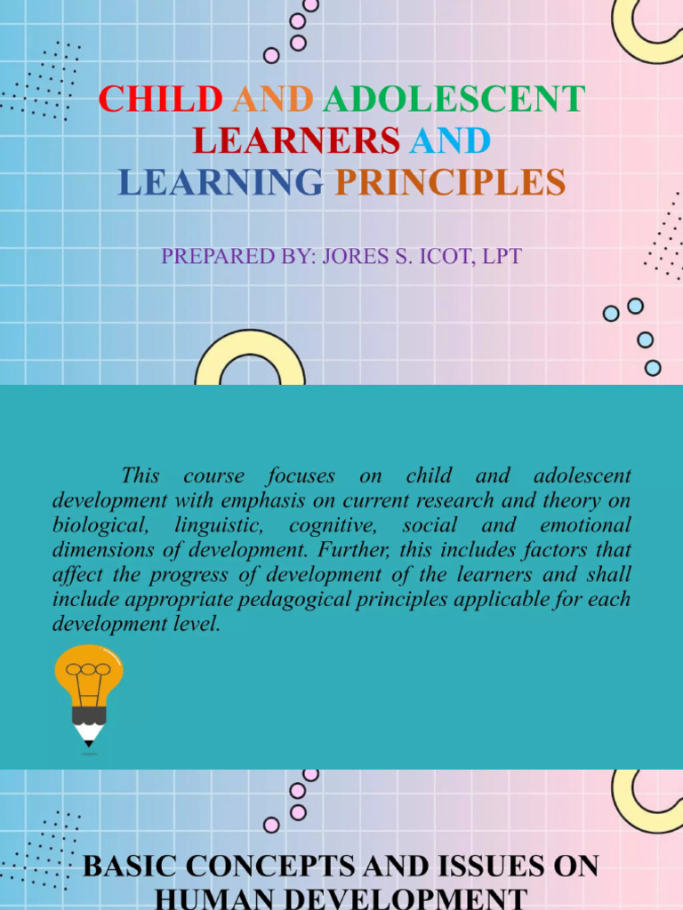 Child and Adolescent Learners and Learning Principles Fs 2 | PDF
