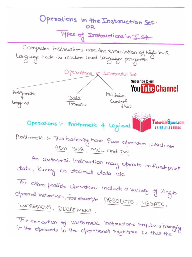 35 - Operations in The Instruction Set - Arithmetic & Logical - CAO | PDF 35 - Operations in The Instruction Set - Arithmetic & Logical - CAO | PDF