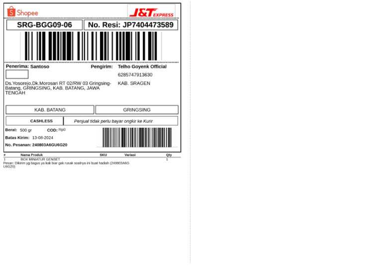 Label Pengiriman-5 GGG | PDF