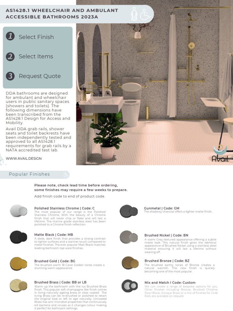 1 Avail AS1428.1 Bathroom Product Guide 2023A | PDF