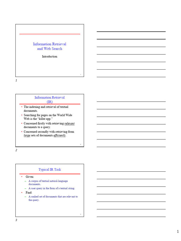 Intro Notes | PDF | Information Retrieval | Search Engine Indexing Intro Notes | PDF | Information Retrieval | Search Engine Indexing