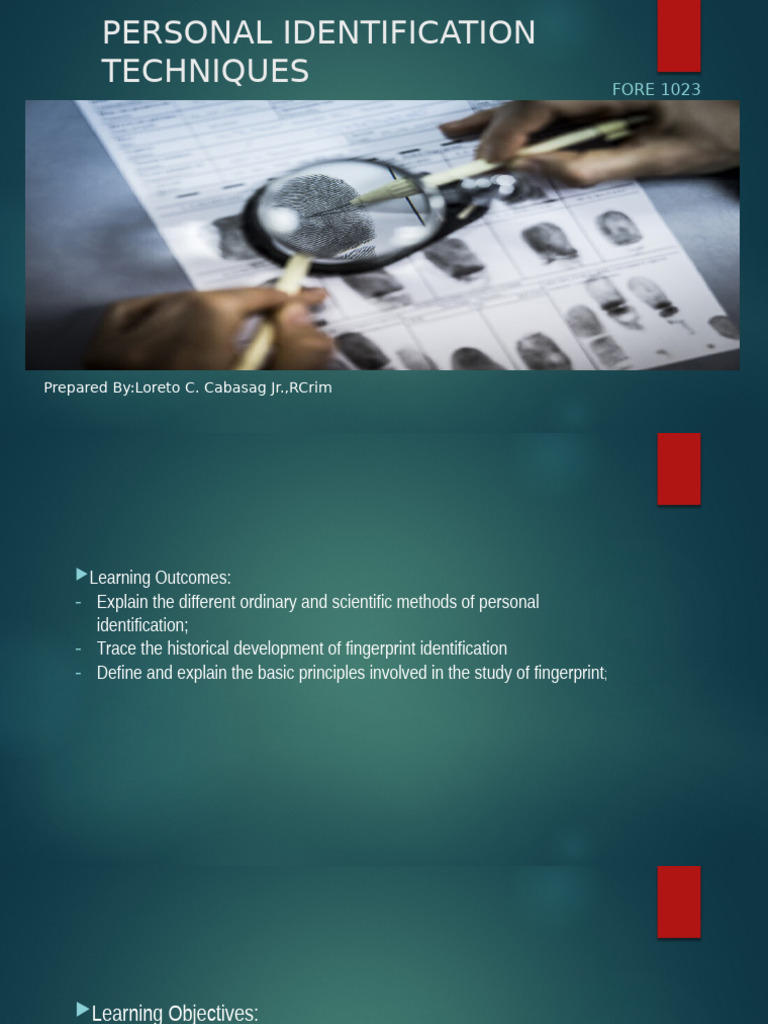 PERSONAL-IDENTIFICATION-TECHNIQUES-pptx (1) | PDF