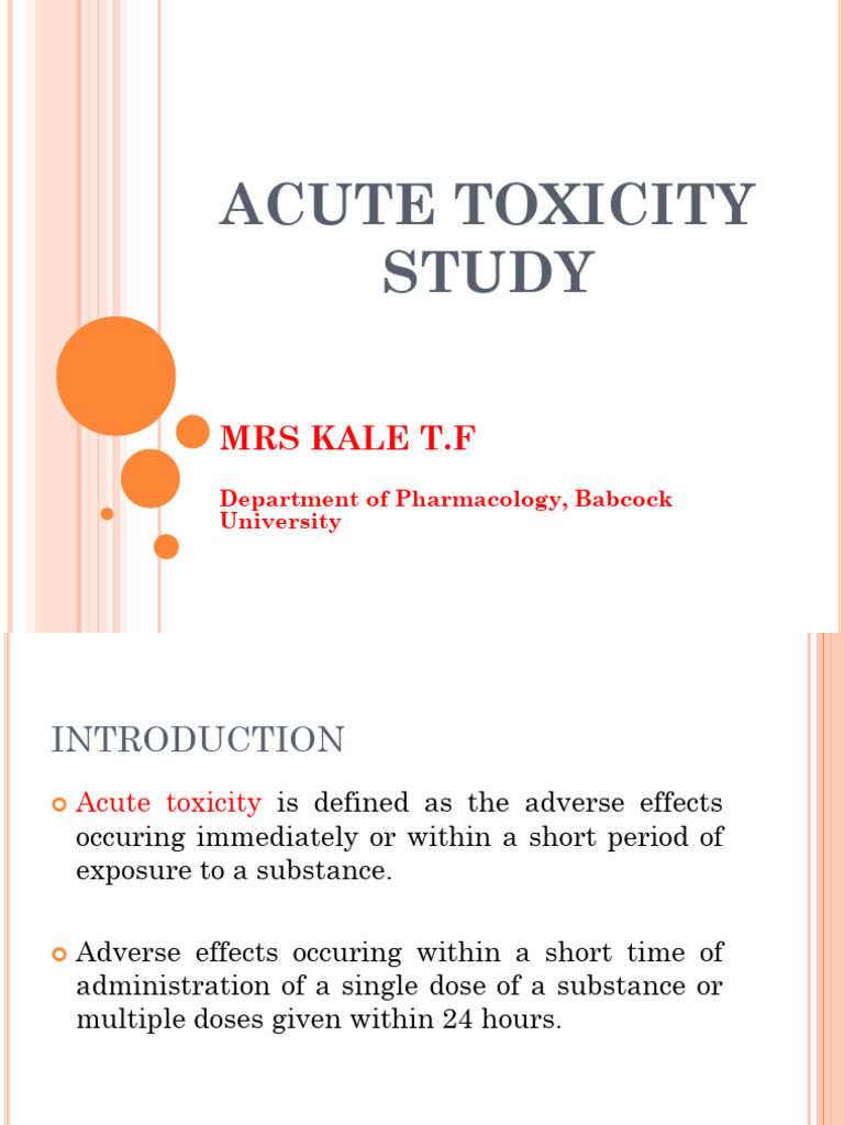 Acute Toxicity Practicals Mbbs | PDF | Toxicity | Science & Mathematics