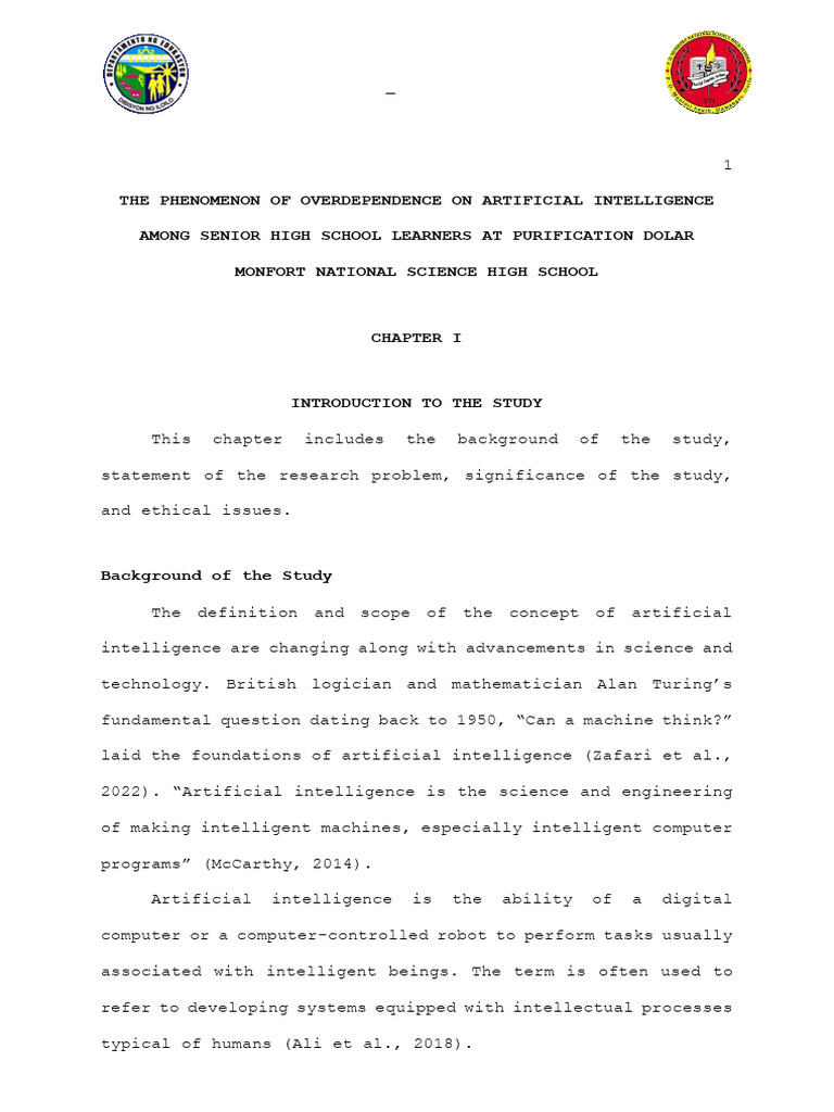 GROUP 7 - Over Dependence On Artificial Intelligence | PDF