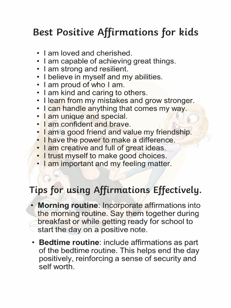Affirmations For Kids | PDF