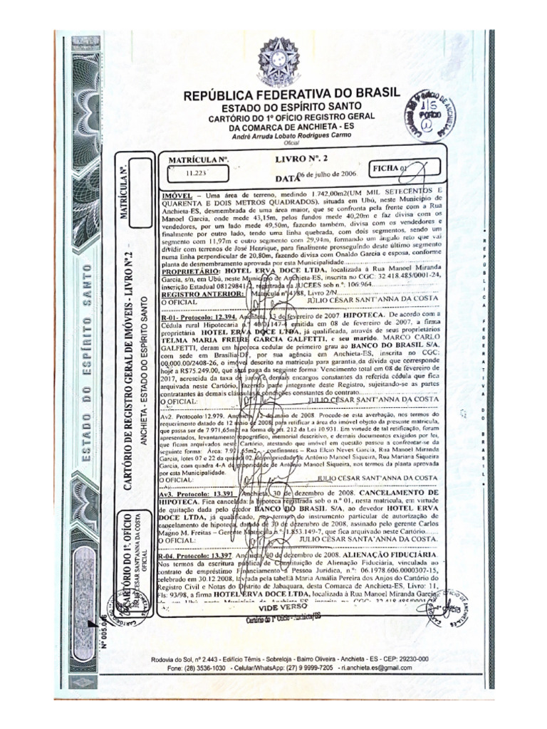 1.7 - Matricula Do Imovel | PDF