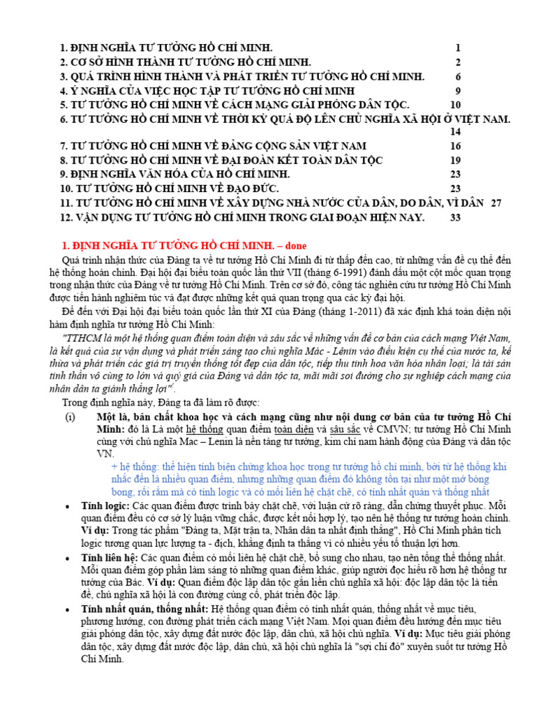 Đề-cương-TTHCM-2024 - Final | PDF | Vietnamese People | Ho Chi Minh