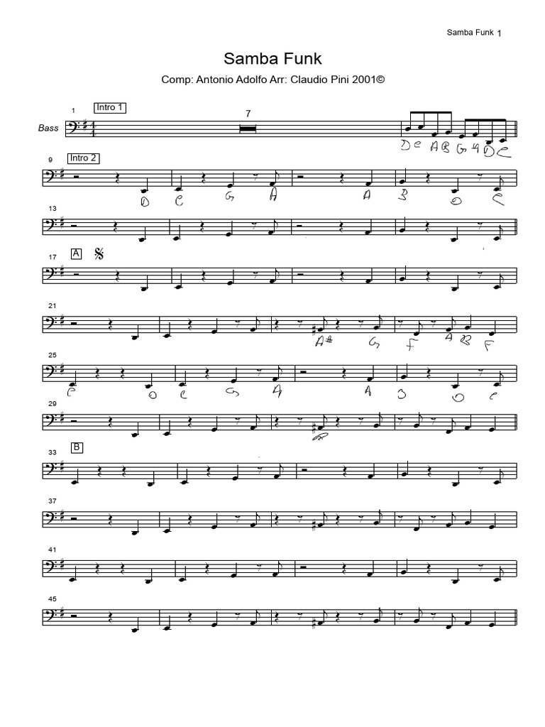 Samba Funk Bass | PDF