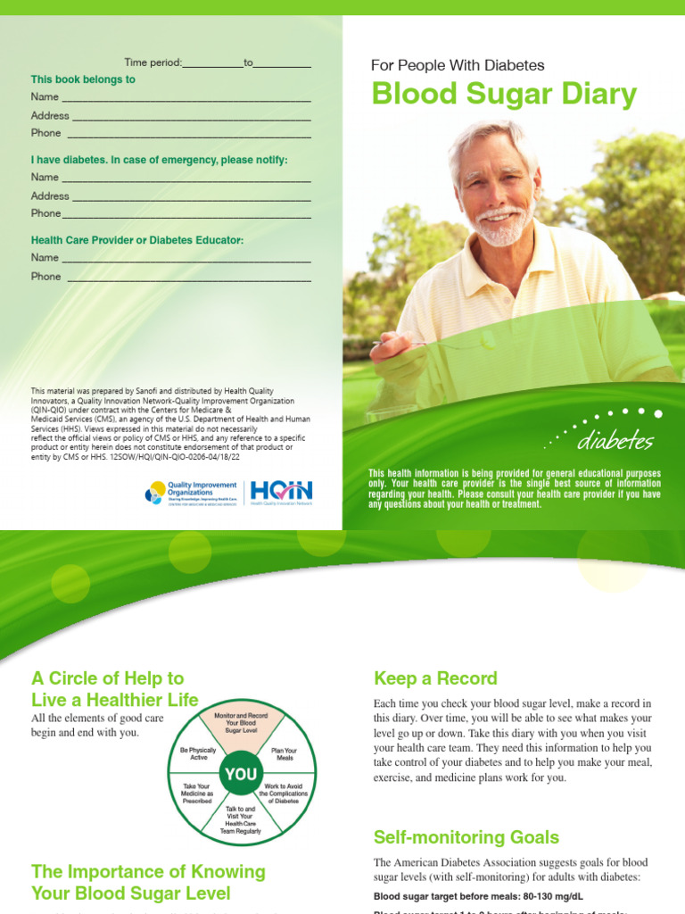 Diabetic Blood Sugar Tracking Diary | PDF | Glycated Hemoglobin ...