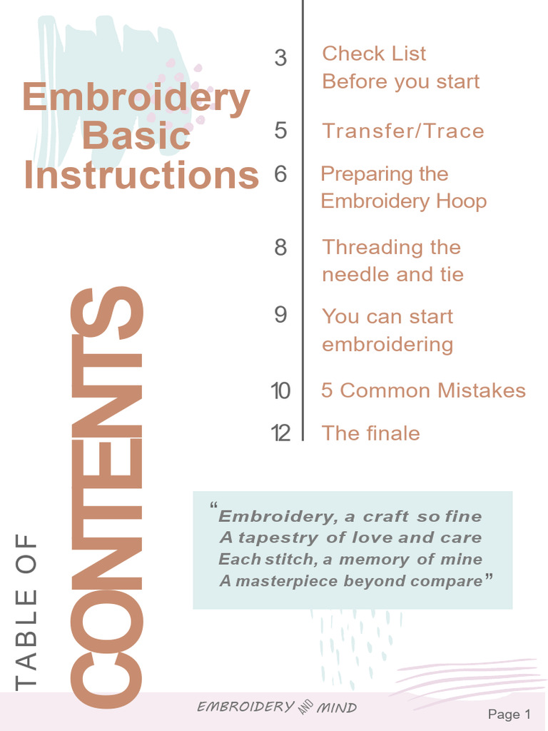 Embroidery Instructions | PDF