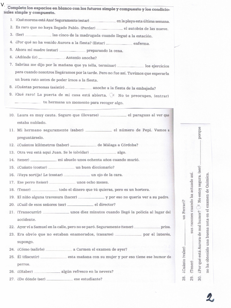 Futuros y Condicionales 2 | PDF