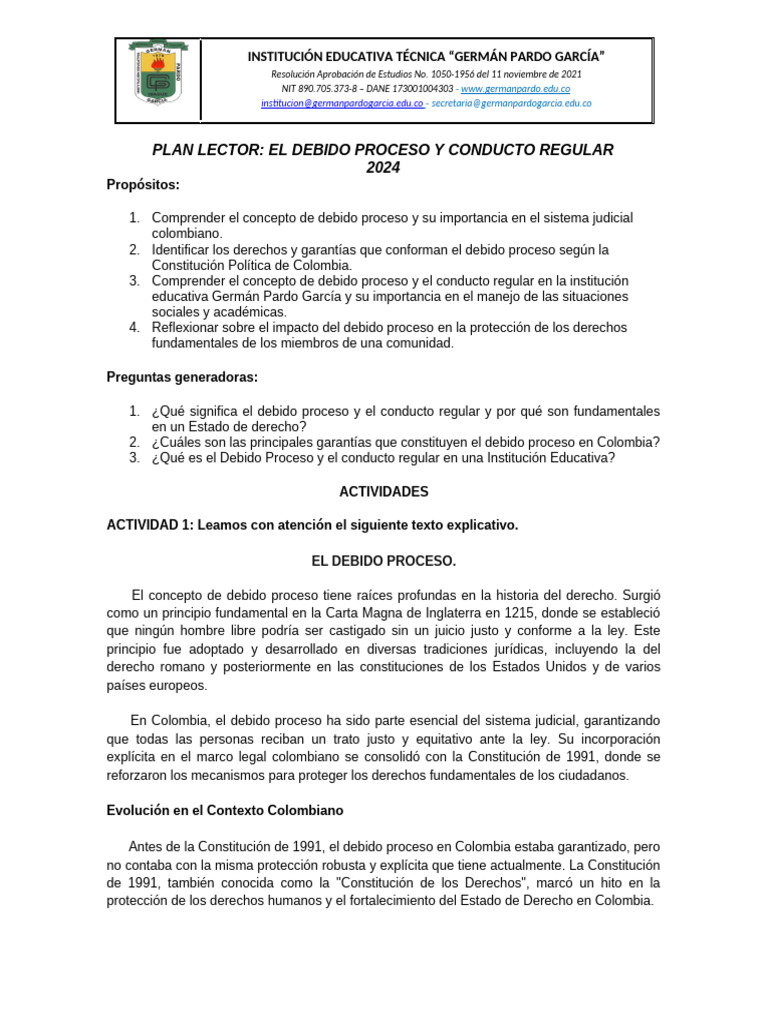 Guia Debido Proceso y Conducto Regular 2024 GPG | PDF | Direito