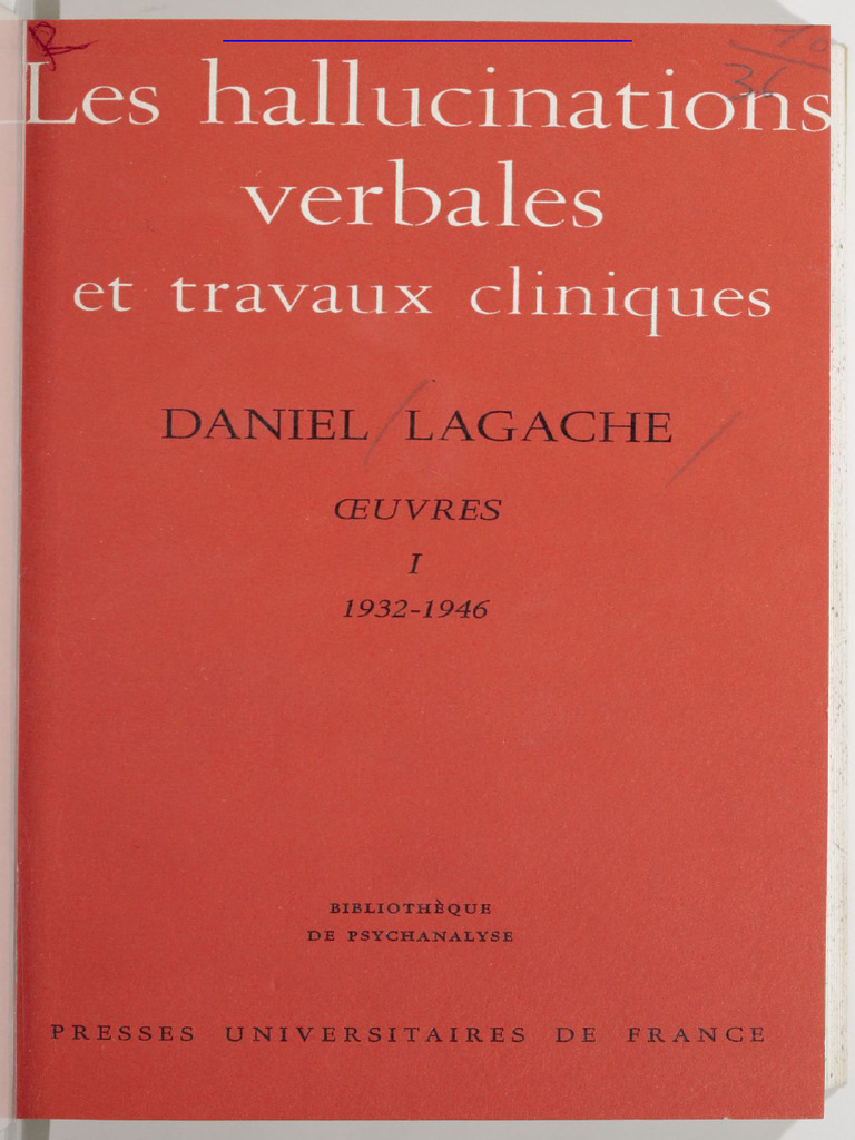 Daniel Lagache: Œuvres 1 1932-1946 | PDF