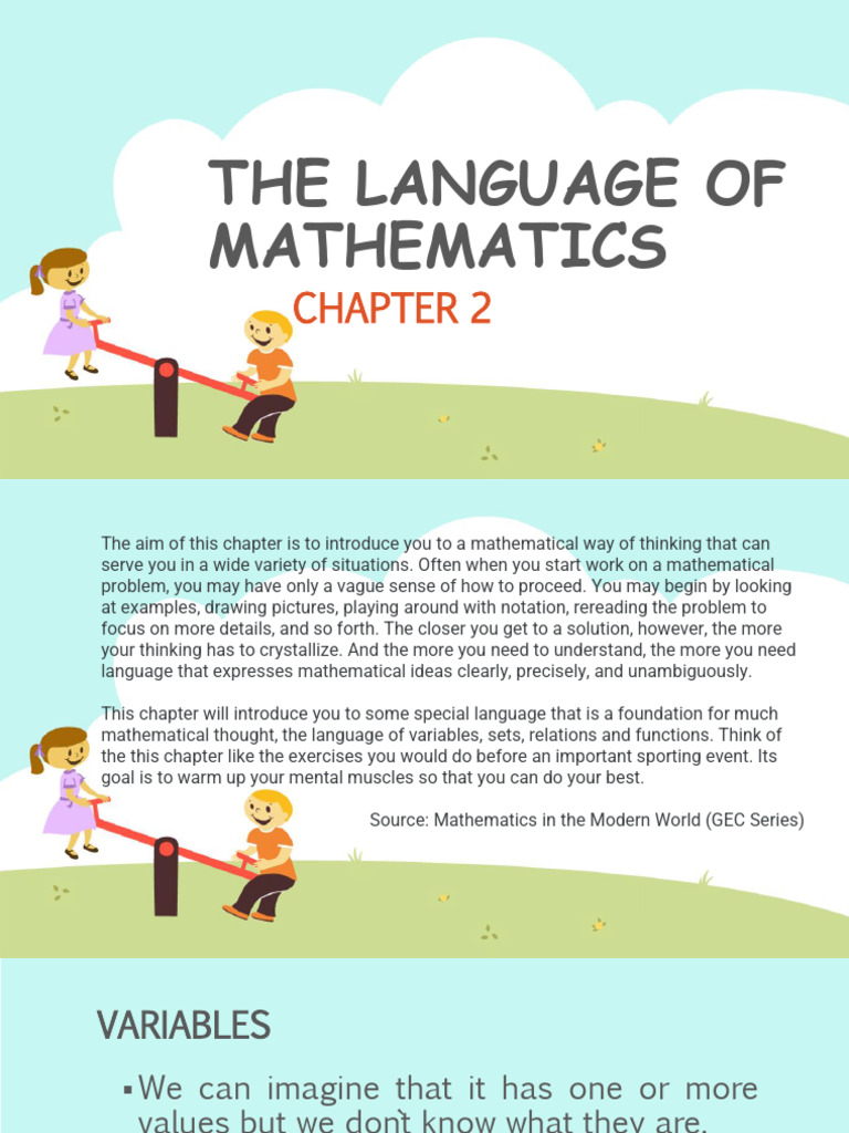 Chapter 2 Part 1 Mathematical Language Mathematical Statements | PDF ...