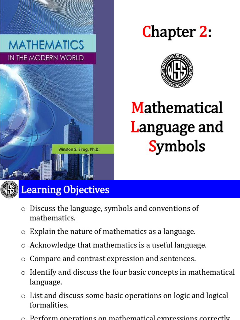 Chapter 2 Part 2 Mathematical Language and Symbols 1 2324 | PDF