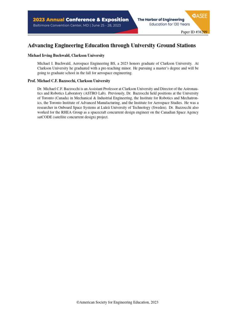 Advancing Engineering Education Through University Ground Stations | PDF