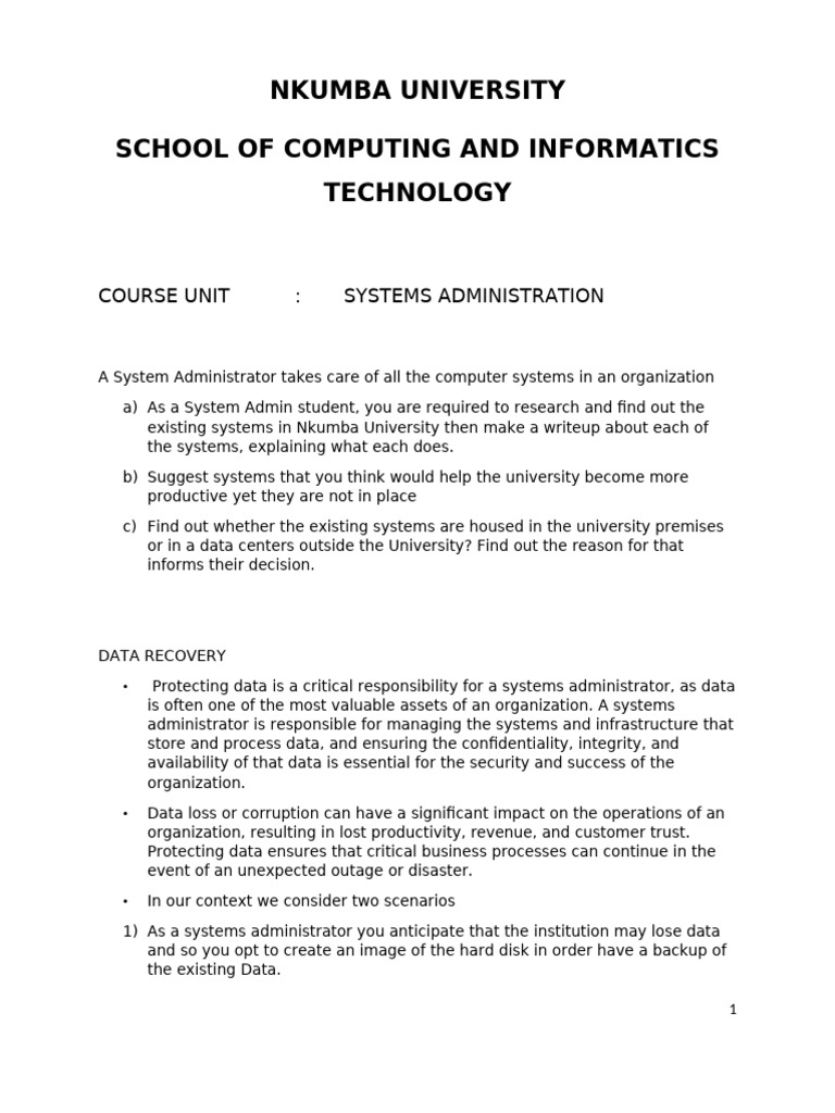 System Admin 2 Course Work One | PDF | Computer File | Art