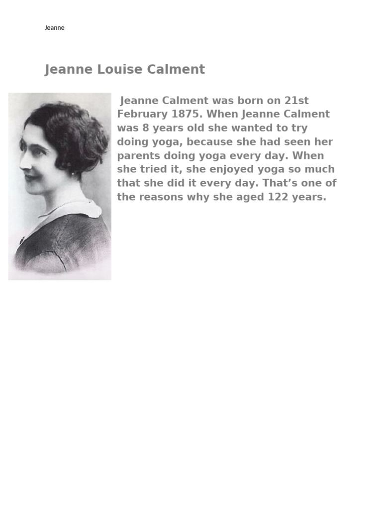 Jeanne Louise Calment | PDF