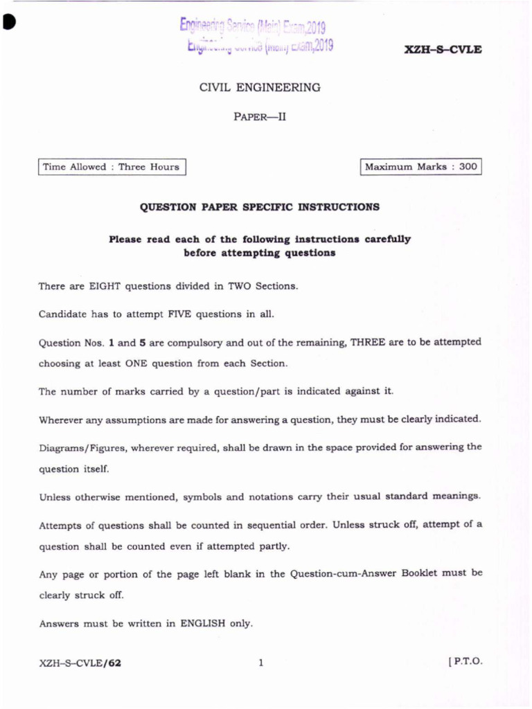 CE 2019 Paper II 1 | PDF