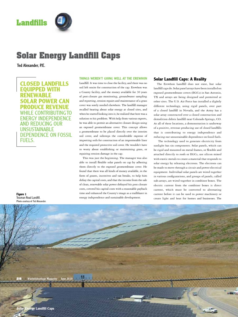 Solar Energy Landfill Caps | PDF | Kilowatt Hour | Watt