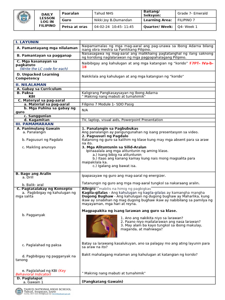 Q4 - Filipino M1 LP1 | PDF