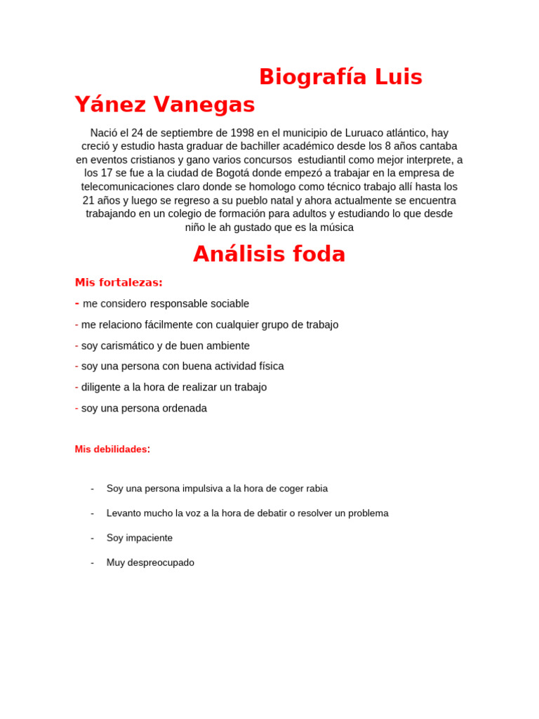 Biografía Luis Yánez Vanegas | PDF