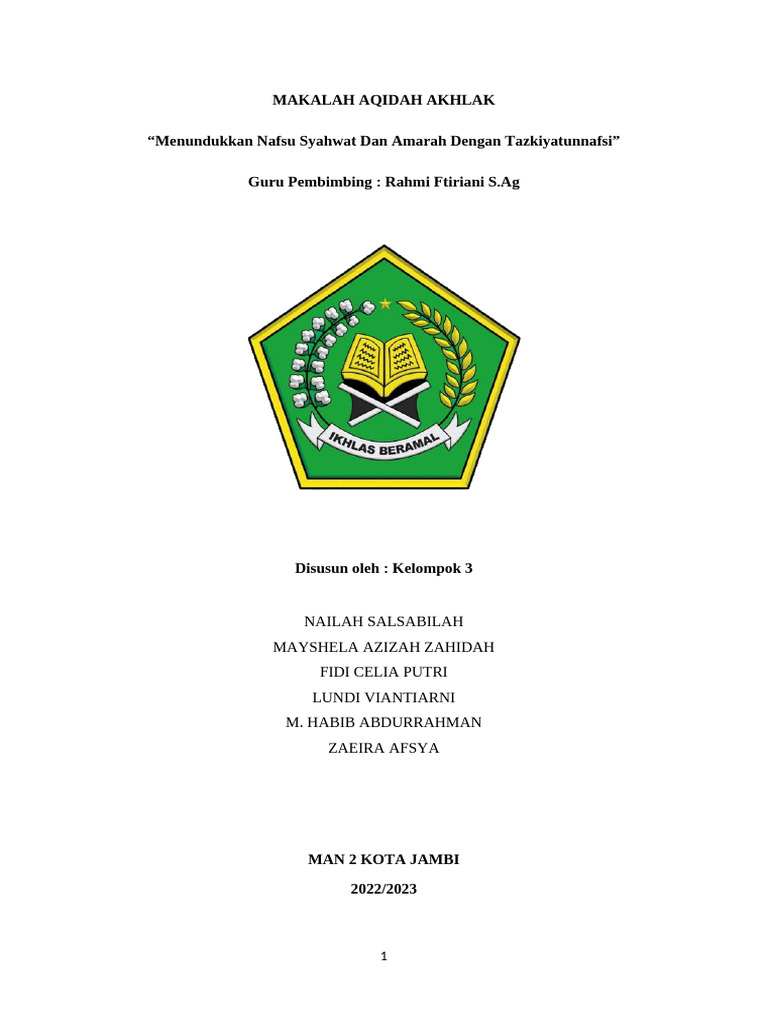 Makalah Aqidah Akhlak | PDF