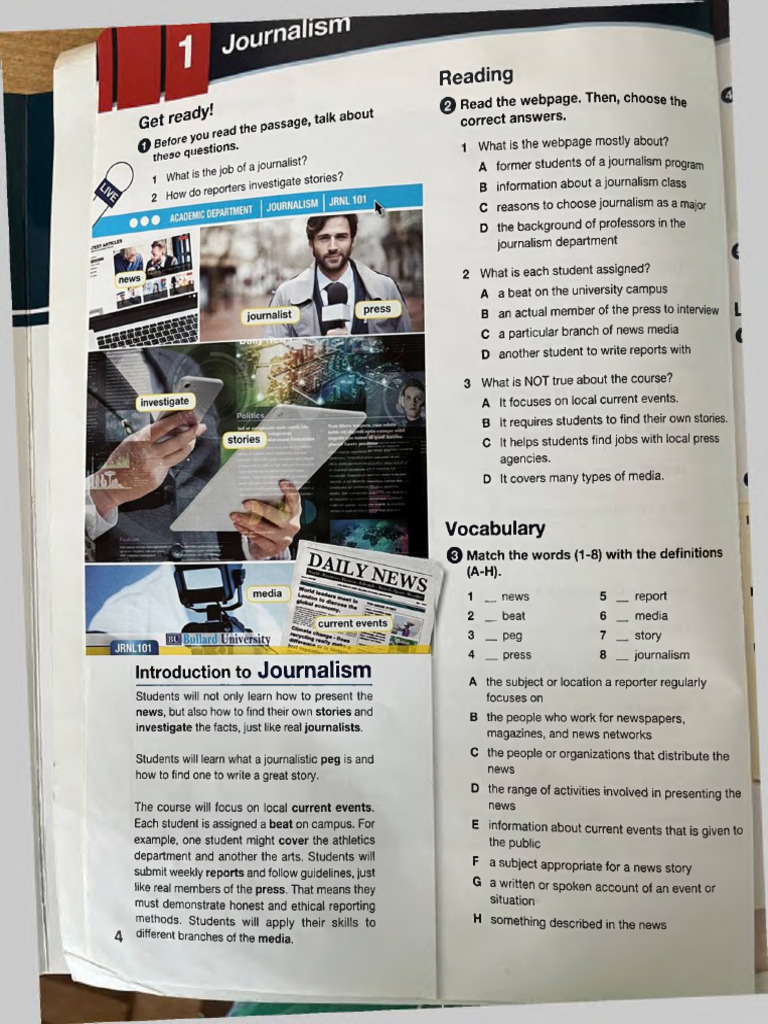 Book 1 Journalism - Units 1-4 | PDF