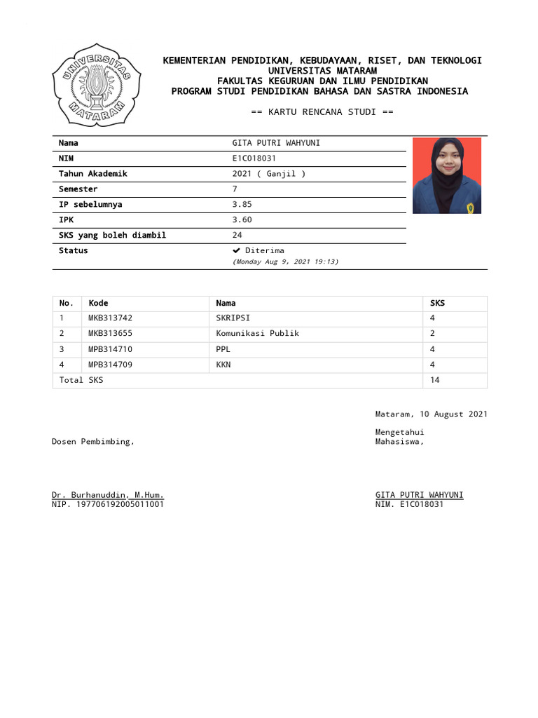 Krs Semester 7 Gita | PDF
