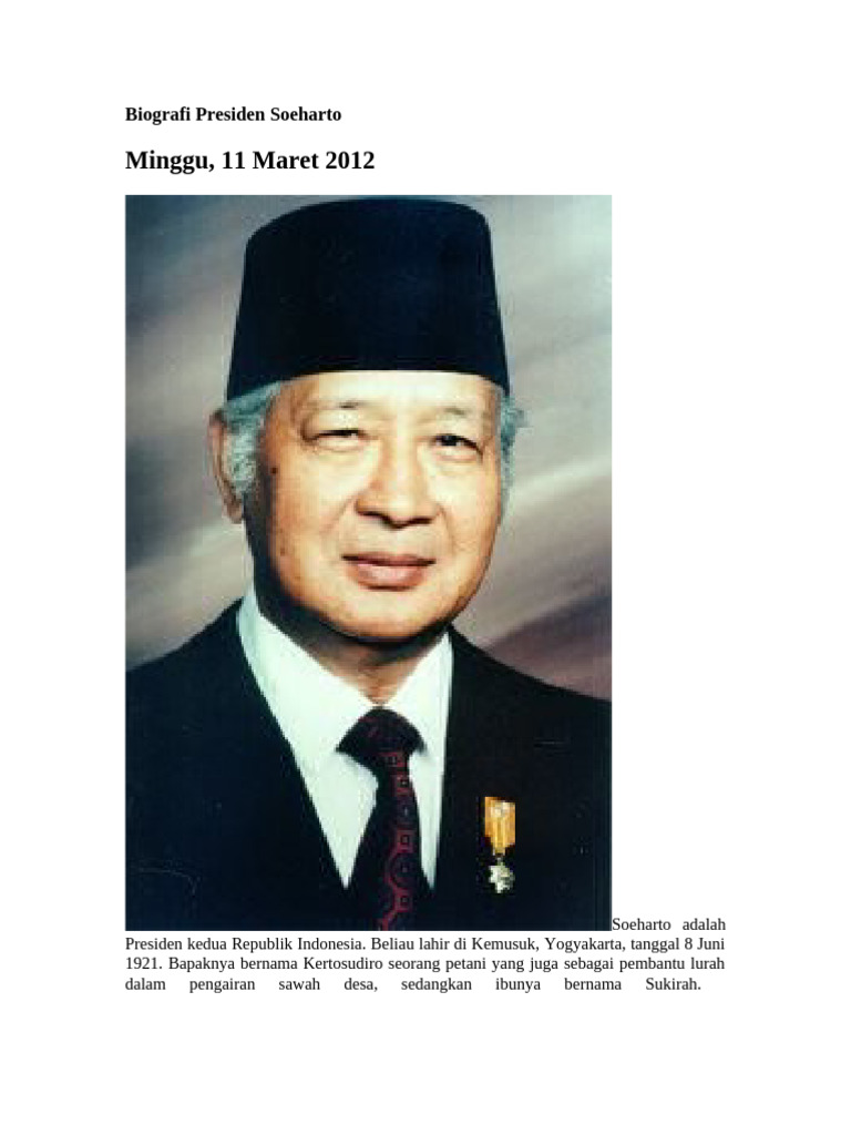 Biografi Presiden Soeharto | PDF