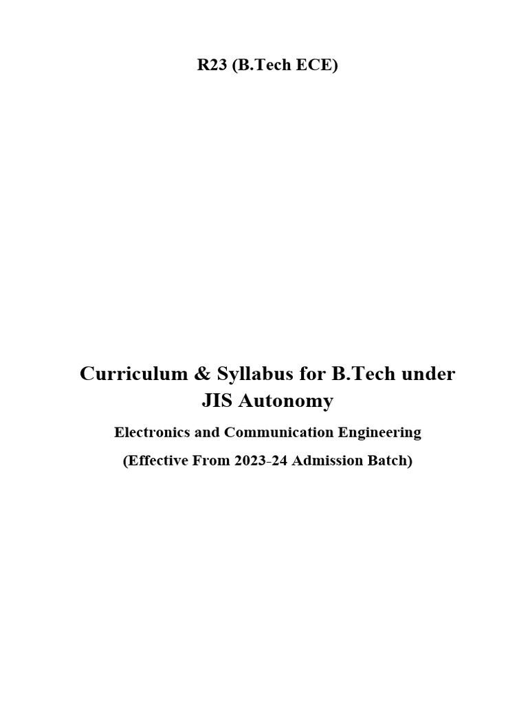 Ece r23 Syllabus | PDF