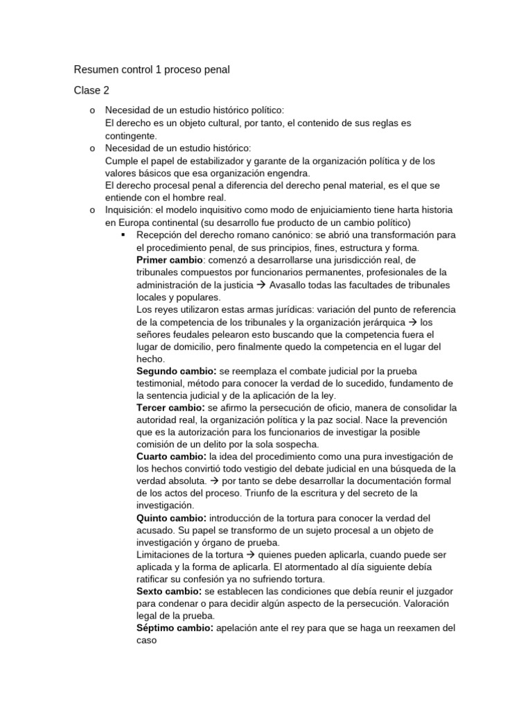 Resumen Control 1 Proceso Penal | PDF