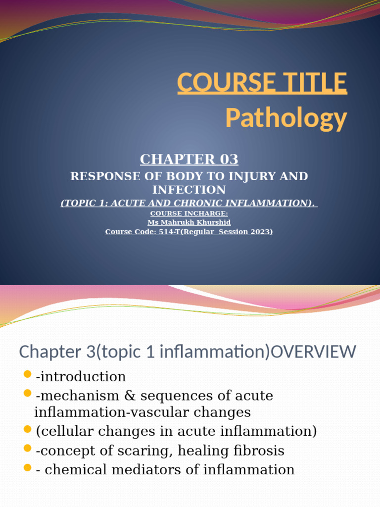 CHAP 3(Topic 1 Inflammation) | PDF