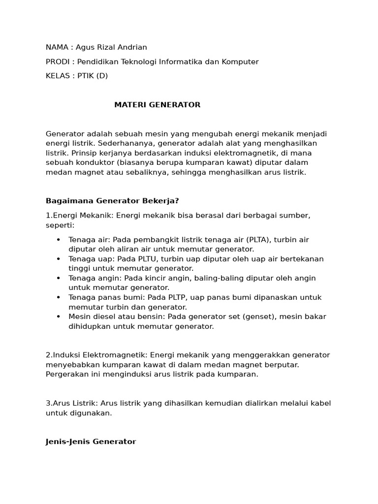 Arsitektur Komputer Generator | PDF