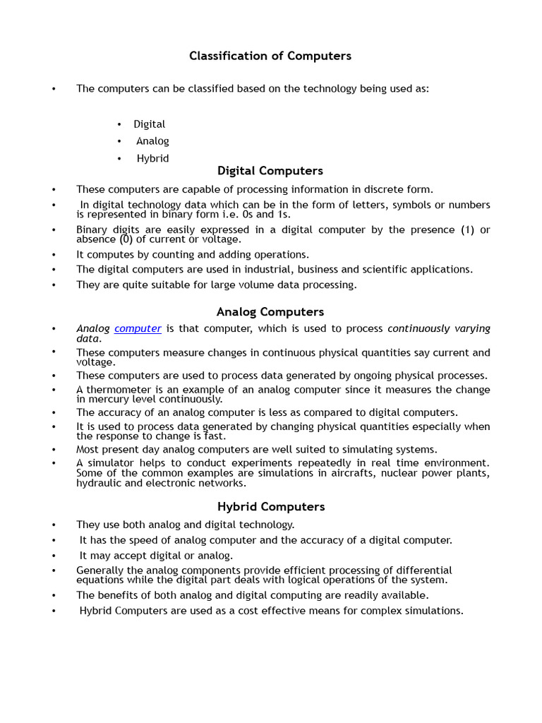Classification of Computers | PDF | Booting | Bios