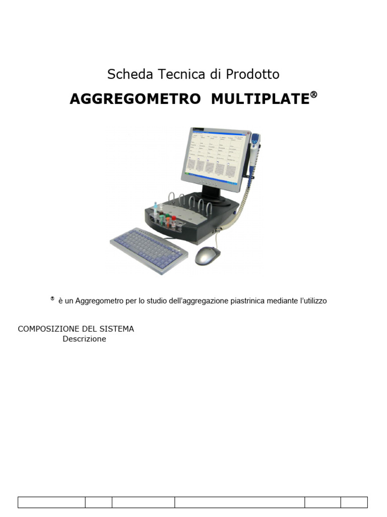 Scheda Tecnica Multiplate | PDF