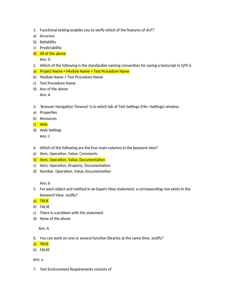 QTP Dumps TrendNxt (Word Format) | PDF