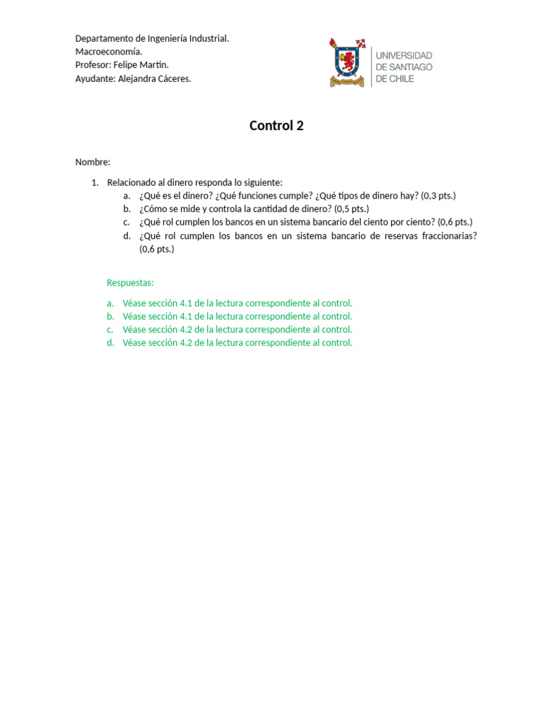 Control 2 - Pauta | PDF