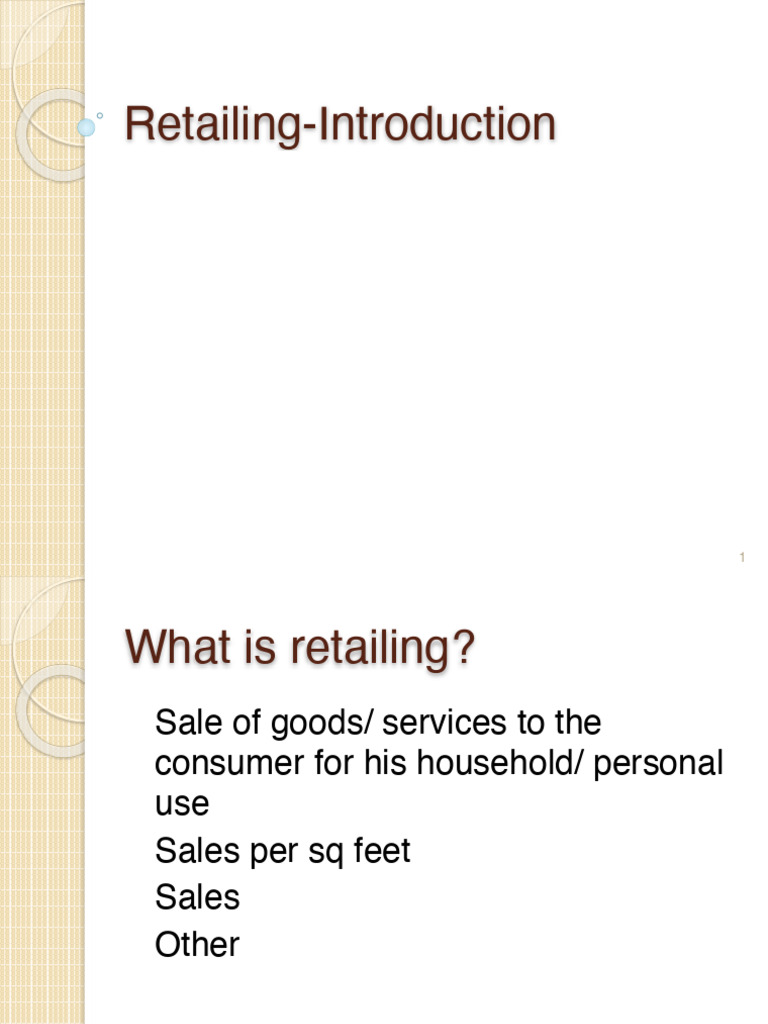 Introduction To Retailing PT 1 | PDF
