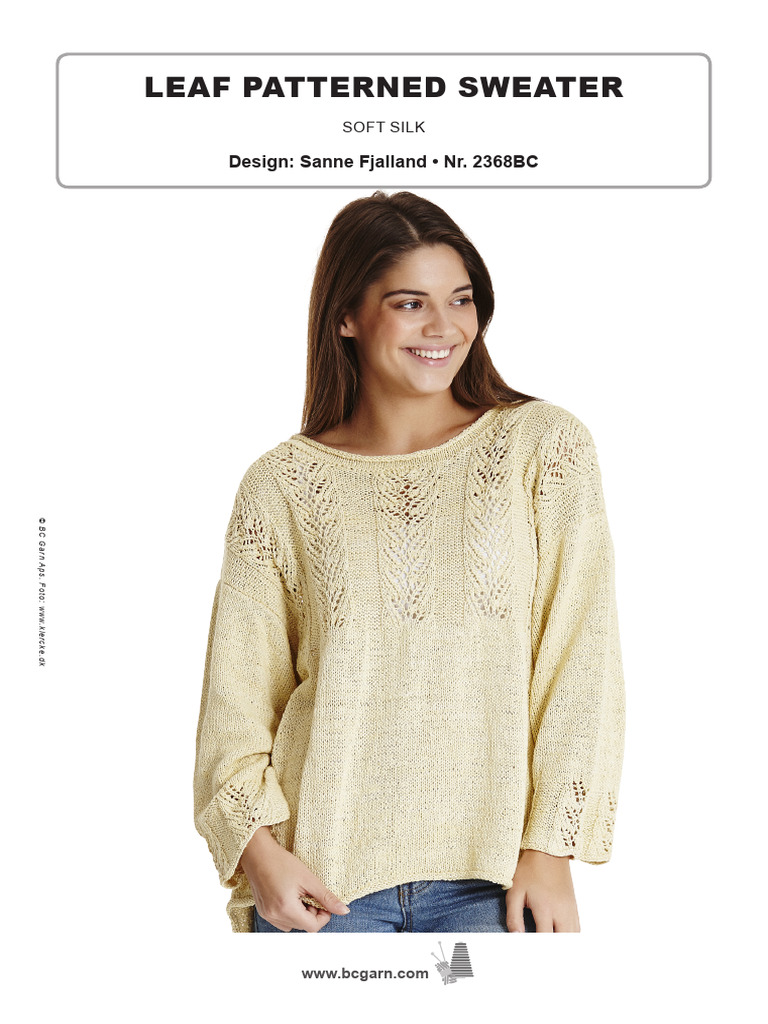 Leaf Patterned Sweater in Soft Silk | PDF | Knitting | Textiles
