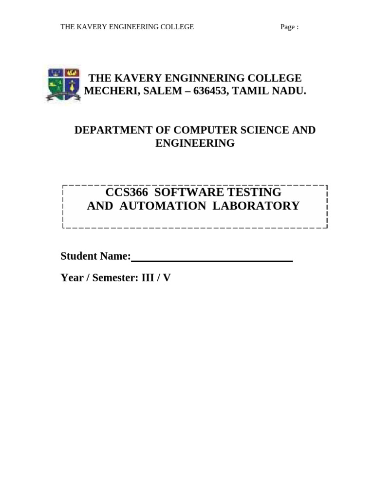 CCS366 STA LAB MANUAL | PDF