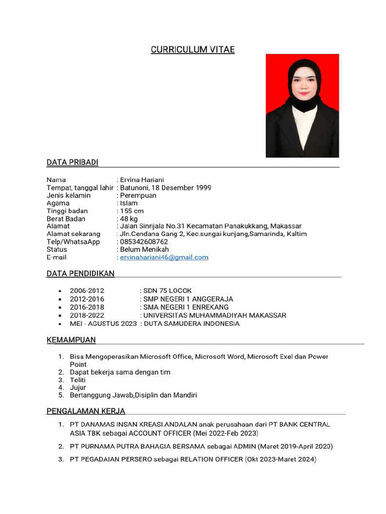 CV Baru Vinaaaaaa - 11zon | PDF