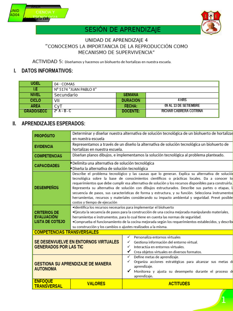SES ACT 2-CYT - Biohuerto | PDF