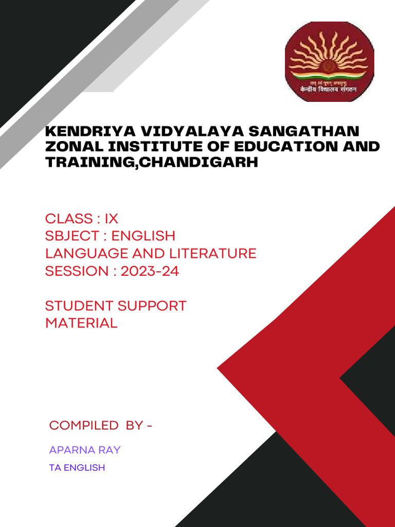 Study Material Class 9th Eng. Lang & Lit. 2023-24 | PDF