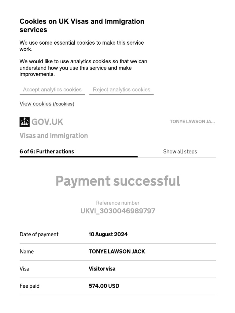 Uk Visa Application Payment | PDF